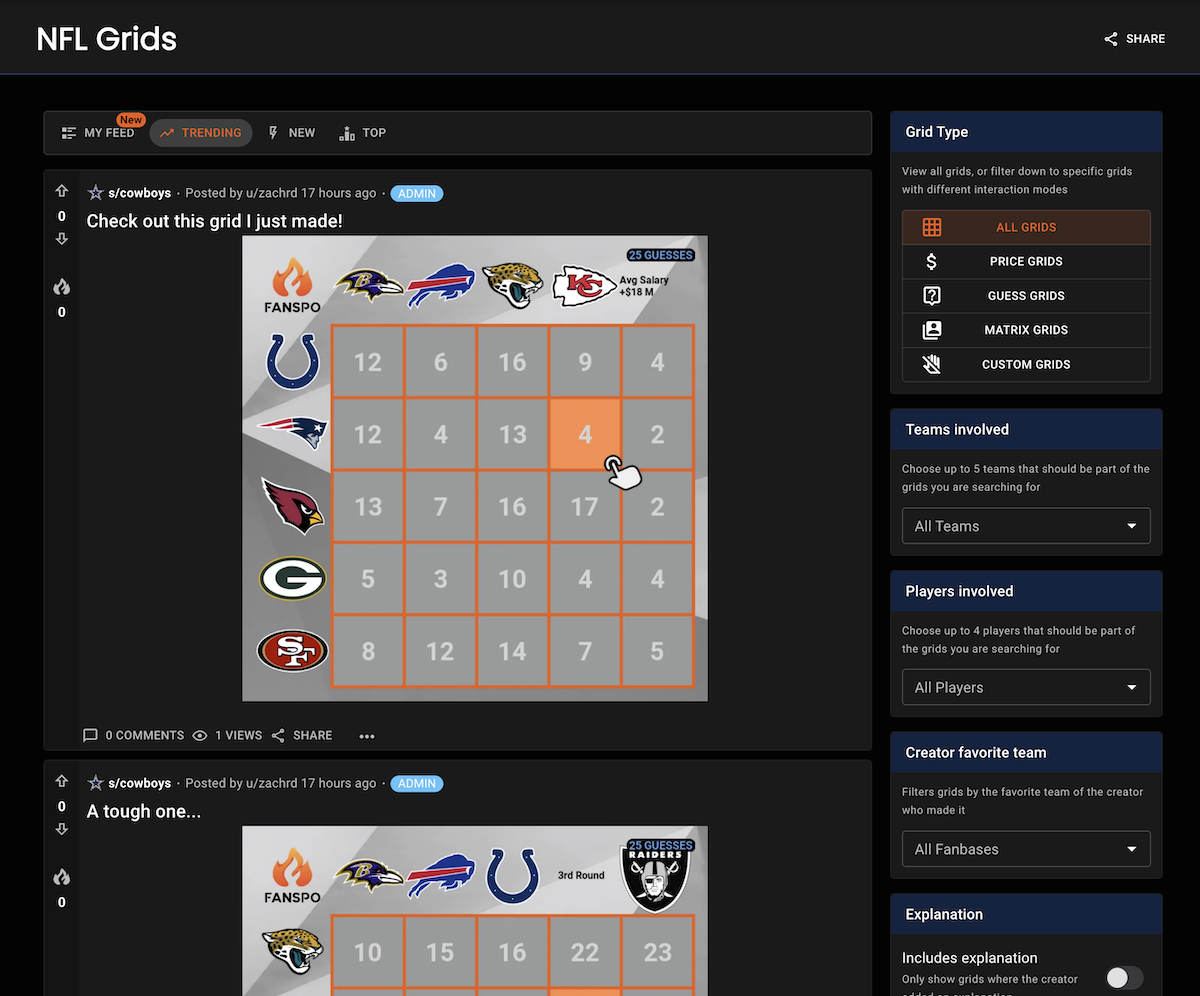NFL Grids | Fanspo